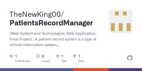 GitHub TheNewKing PatientsRecordManager Web System And