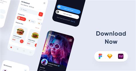 Profile And Login Screen Mobile App Ux And Ui Kits Ft Profile And Screen