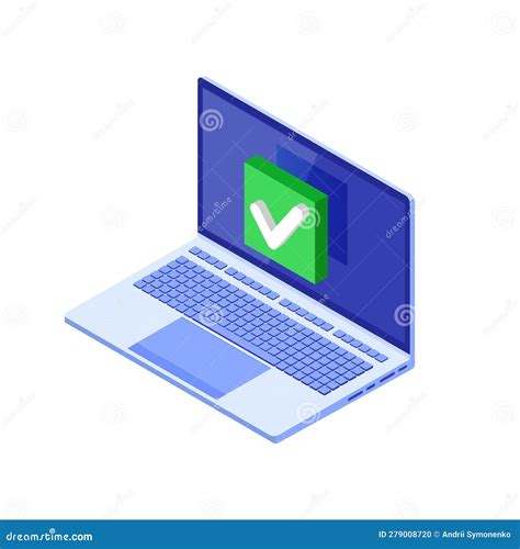 Checkbox Isometric Checkmark Or Tick Notification Stock Illustration Illustration Of Green