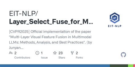 Github Eit Nlp Layer Select Fuse For Mllm [cvpr2025] Official Implementation Of The Paper