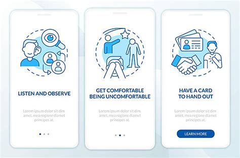 Building Relations Blue Onboarding Mobile App Screen Illustration Form Onboarding Vector
