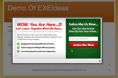 Cool Exe Style Pop Up V1 Widget For Blog And Website Exeideas Let