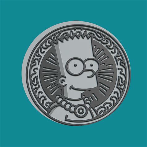 3d File Bart Simpson Print Model Bart Simpson Medallion Bart Simpson Wall Decor 🎨 ・template To
