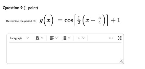 solved question 9 1 ﻿point determine the period of