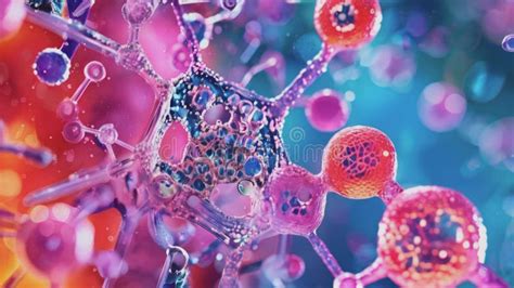 A Vibrant Colorful Representation Of A Complex Molecular Structure