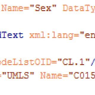 An Exemplary Code List Definition For The Item Sex In ODM Format Download Scientific Diagram