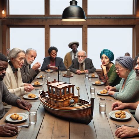Anticipation Of Biscuit Delivery By Charming Small Bumboat Rustic