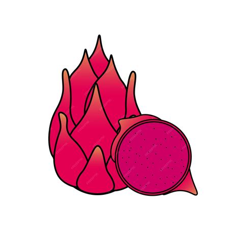 Roter Drachenfrucht Clipart Vektor Premium Vektor