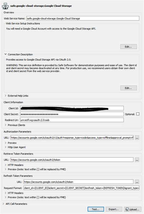 Issues With Web Connection To Google Cloud Storage In FME Community