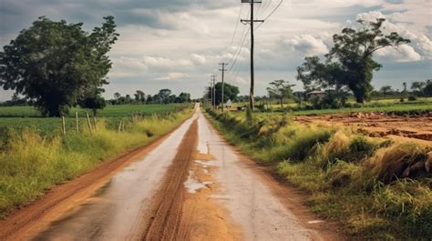 Premium Ai Image Rural Infrastructure Development Focus On Improvin