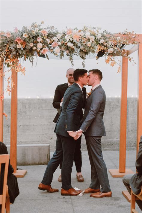 Modern Same Sex Wedding At Foreign Cinema In San Franciscomodern Same