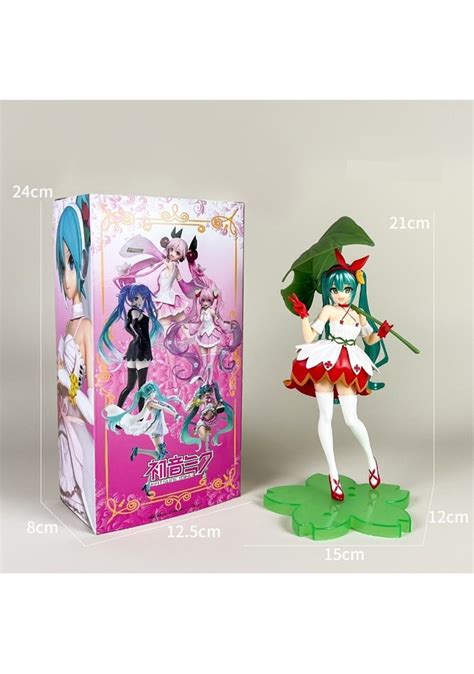 Hatsune Miku Figürü 2d Bebek Modeli Yeşil Yaprak Hatsune Kutulu