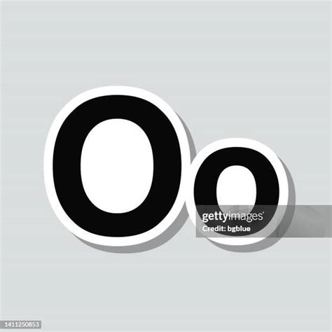 Letter O Uppercase And Lowercase Icon Sticker On Gray Background High
