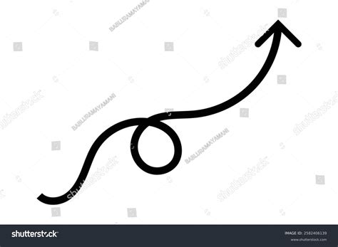 Wavy Curved Wave Long Arrow Vector Stock Vector Royalty Free