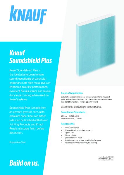 Knauf Soundshield Plus Data Sheet Nbs Source