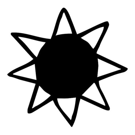 Premium Vector Hand Drawn Sun Painted With Ink Brush
