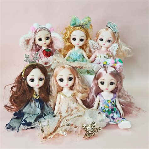Tndckp 6 Pcs 6 Inch Princess Girl Mini Dolls Small