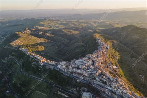 Aerial View Of Centuripe Enna Sicily Italy Stock Image F041 0782 Science Photo Library