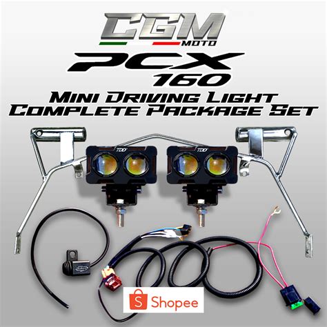 ⭐️pcx 160 Mdl Bracket Pure Stainless Steel Mini Driving Light Bundle Complete Set Cgm Moto Tdd
