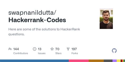 Github Swapnanilduttahackerrank Codes Here Are Some Of The