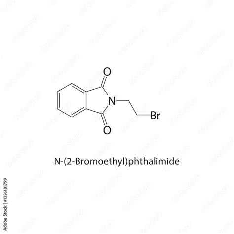 N 2 Bromoethyl Phthalimide Skeletal Structure Brominated Imide Compound Schematic Illustration