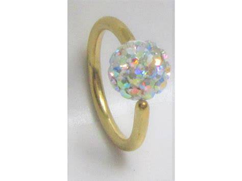 Clitoral Clitorial Clit Hood Bar Vch Vertical 14k Gold Crystal Inner