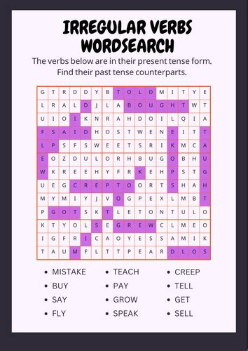 Irregular Verbs Activities Teaching Resources