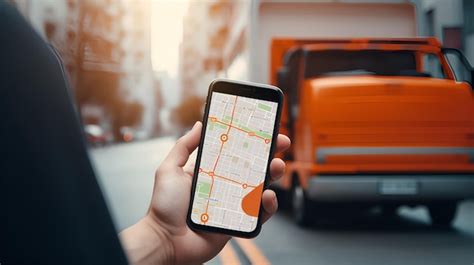 Premium Photo A Delivery Driver Using A Smartphone App To Confirm And