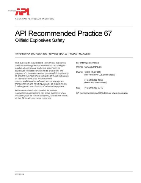 Notice Of Publication Api 67 3rd Edition International Perforating