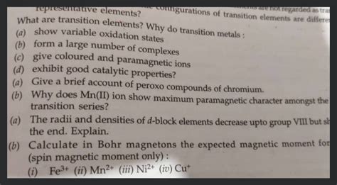 What Are Transition Elements Why Do Transition Metals Filo