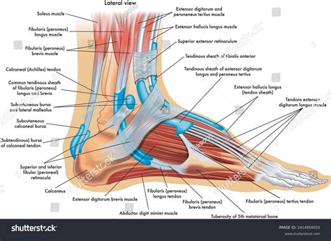 Foot Anatomy Illustration Annotations Stock Vector Royalty Free
