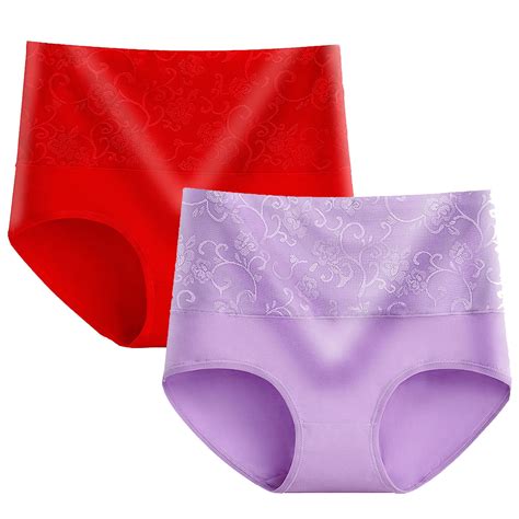 Ugoldhm Ladies Brief Panties Plus Size Cotton Underwear High Waisted