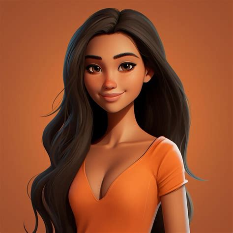 Premium Photo A Cartoon Character With A Brown Hair And A Green Eyes