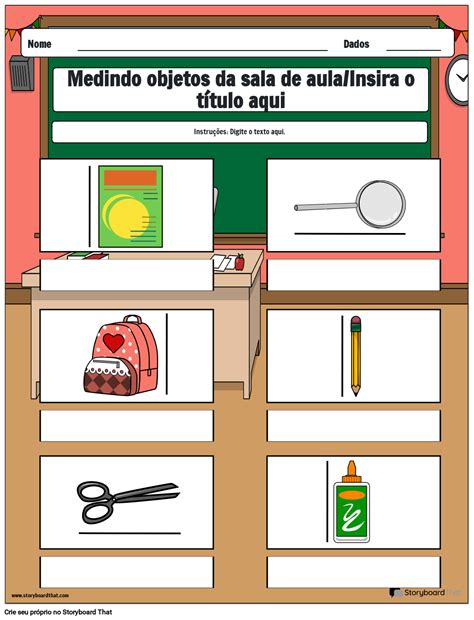 Medição Nos Eua Com Material Escolar Storyboard