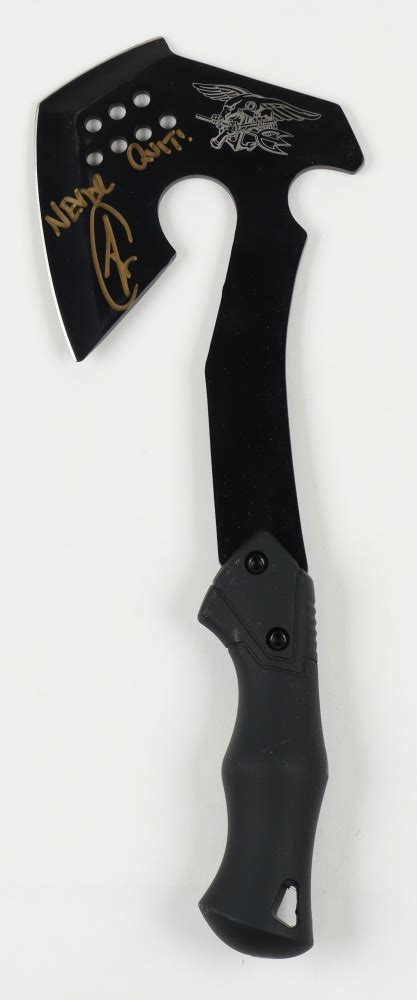 Robert Oneill Signed Navy Seal Tomahawk Inscribed Never Quit Psa