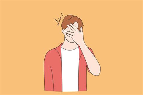 Shock Surprise Embarrassed Emotion Concept Young Man Cartoon