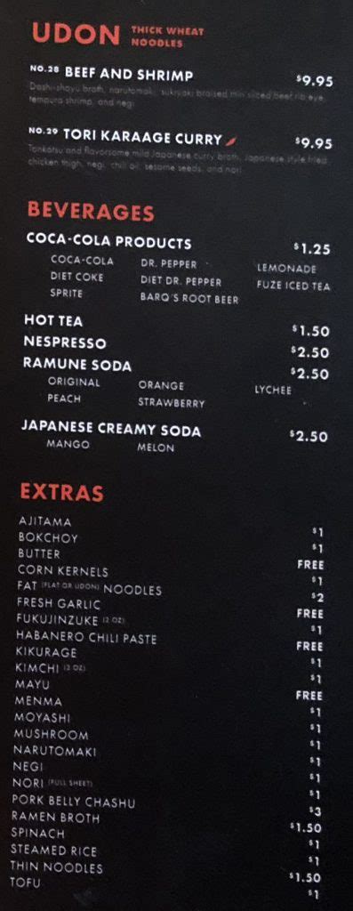 Tonkotsu Ramen Bar Menu Slc Menu