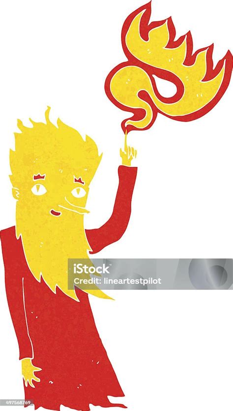 Semangat Api Kartun Ilustrasi Stok Unduh Gambar Sekarang Aneh Konsep Api Fenomena Alam