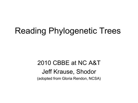 Reading Phylogenetic Trees