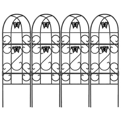 4 Pack 197 In X 71 In Black Metal Garden Trellis Rustproof Trellis