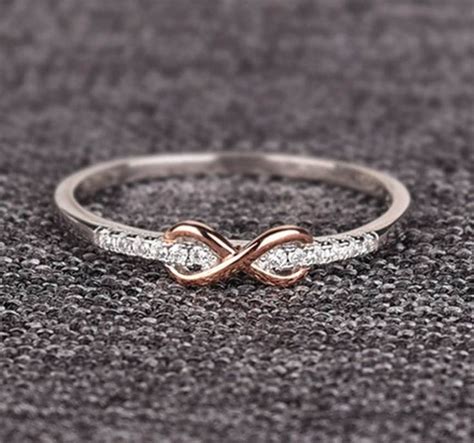 Minimal Luxe Infinity Ring Delicate Glam Pave Band