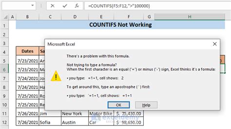 Excel Countifs Not Working 7 Causes With Solutions Exceldemy