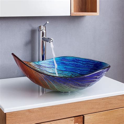 Vantity Sink Glass Bowl Aquaterior Bathroom Tempered Glass Vessel