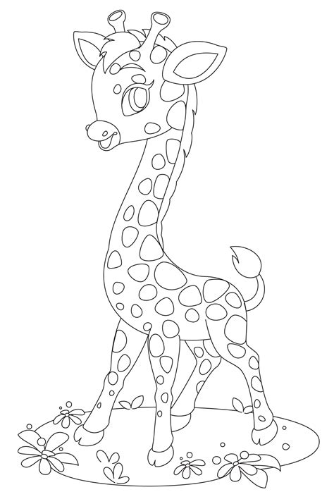 Cute Giraffe Cartoon Drawing 618880 Vector Art At Vecteezy