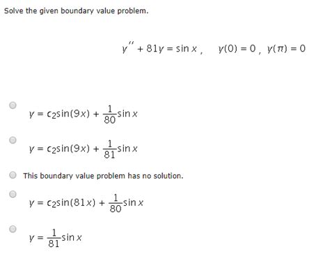 Solved Solve The Given Boundary Value Problem 80 81 O This