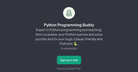 Python Programming Buddy Ai Tool For Python Coding Assistance
