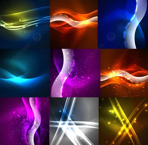 Glowing Shiny Abstract Background Set Wallpaper Effect Illuminated
