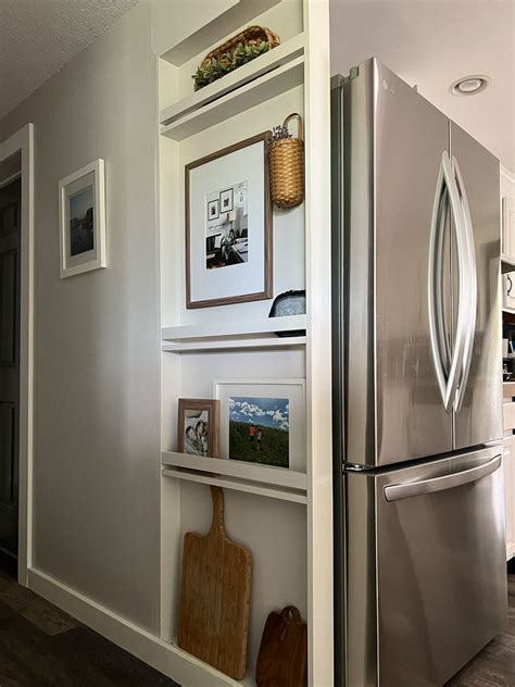 How To Hide The Side Of Your Fridge With A Built In Shelf Wall Next
