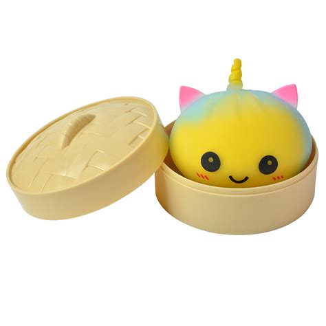 Multi Tone Unicorn Dumpling In Steamer Surprise Squish Toy Super