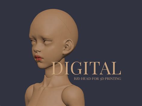 Digital Bjd Doll Head With Headcap For 3d Printing Etsy